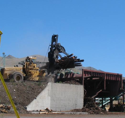 Log handling machine at Forest Products Operation